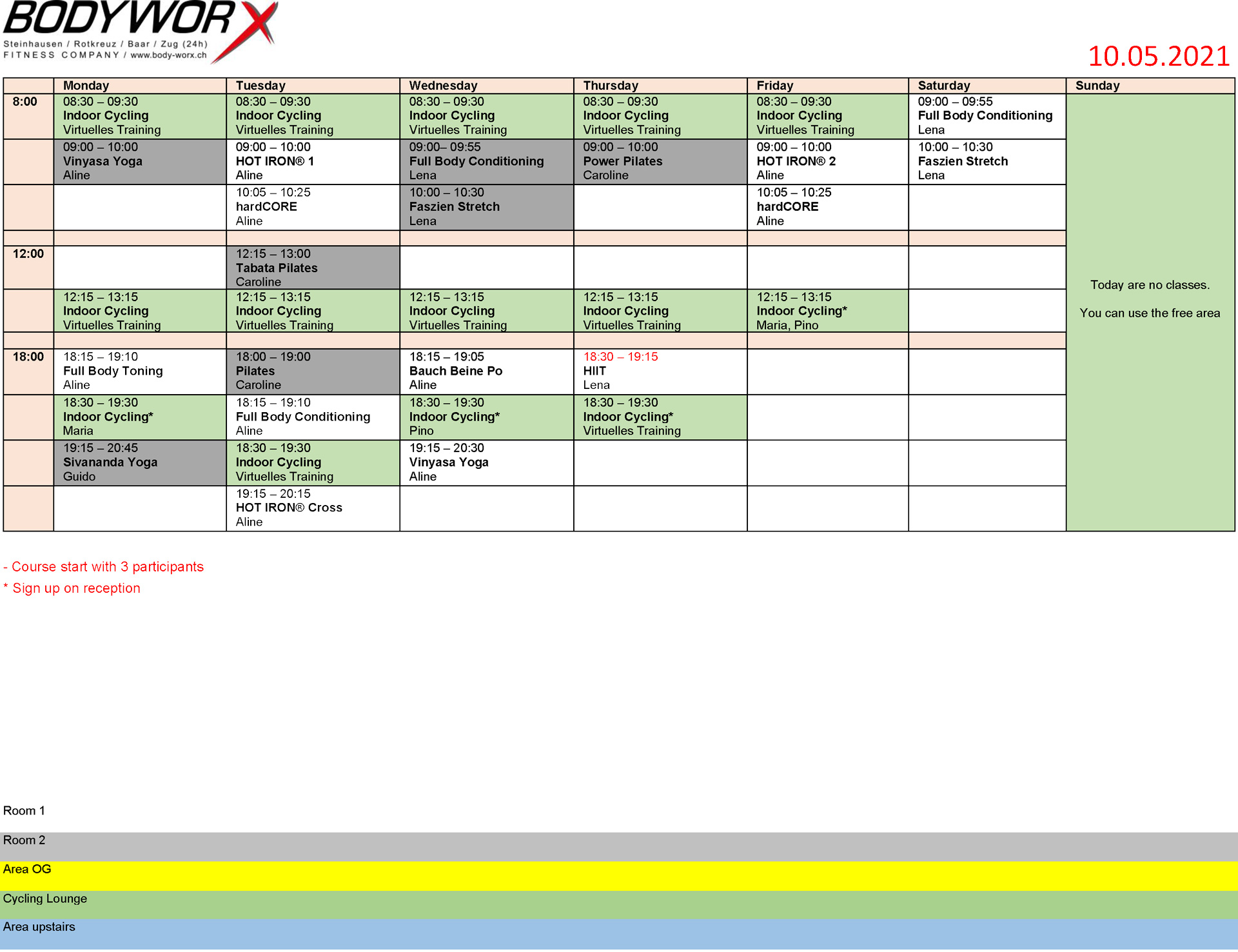 Courses | BodyWorx.ch offers you countless courses in Steinhausen